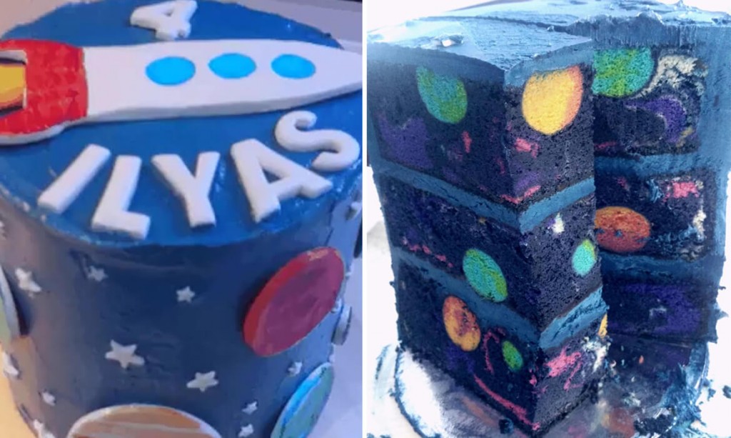 This Space Themed Cake Hides An Entire Galaxy Inside That Reveals ...