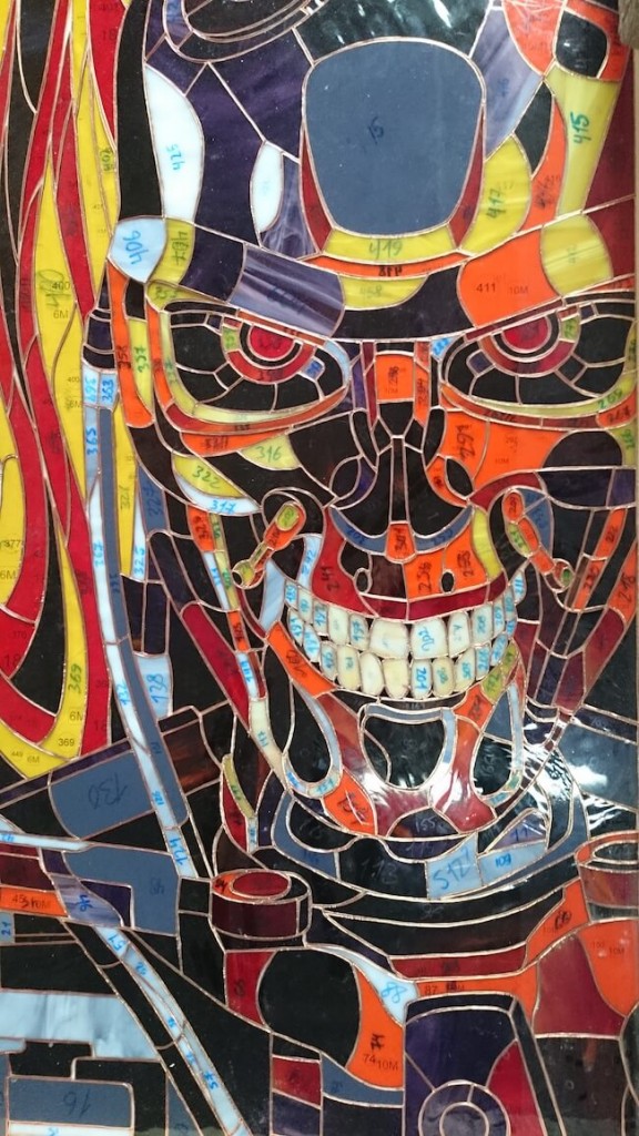 Talented Couple Creates Stunning Glass Picture Of The Terminator T-800 ...