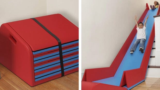 Folding slide for stairs SlideRider Turns Your Boring Stairs Into a ...
