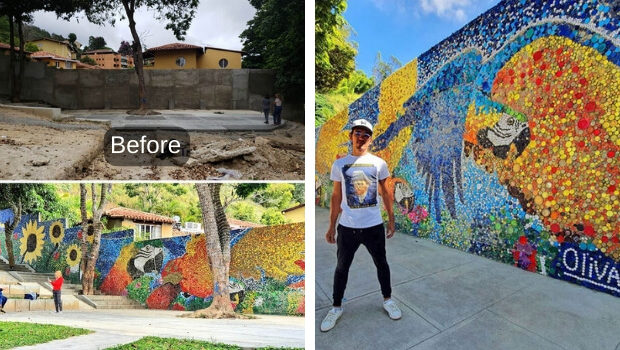 Bottle Cap Mural Created From 200K Plastic Bottle Caps in Venezuela ...