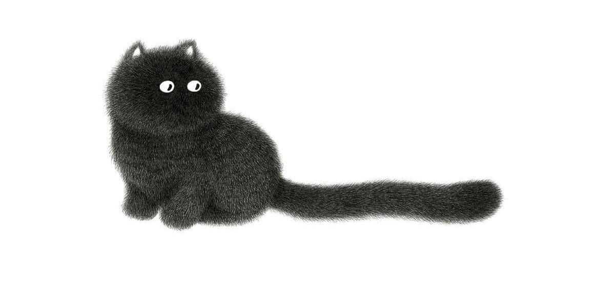 Fluffy Cat Line Art Illustrations by Kamwei Fong Look so real, You Want ...
