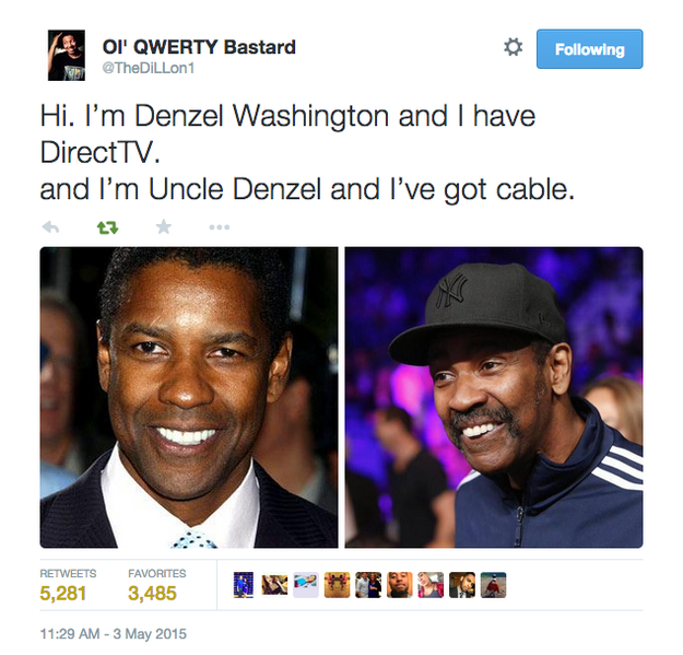 Uncle Denzel: not his best moment, but almost!
