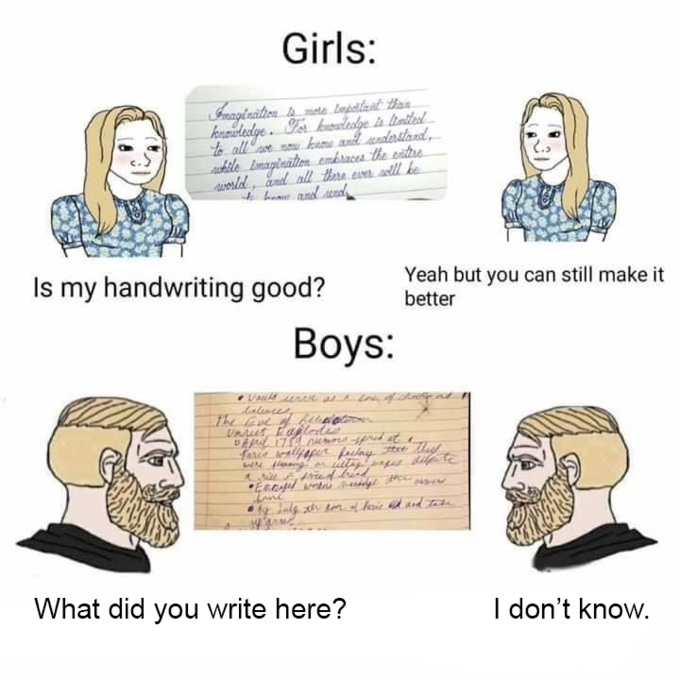 Girls Vs Boys Meme In Literally ANYTHING What Are The Differences Girls Vs Boys Meme In Literally ANYTHING What Are The Differences