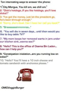 Funny Ways To Answer The Phone? Hello??!! We have plenty!